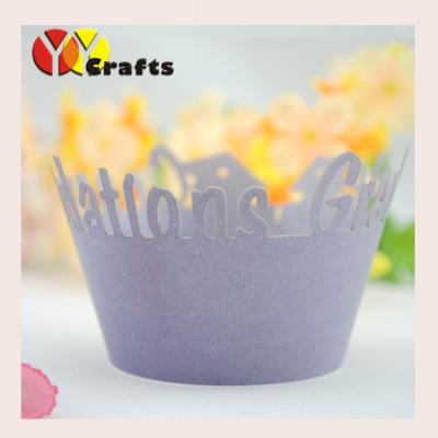 China Purple paper Laser Cut Cupcake Wrappers , laser cut cupcake cases for sale