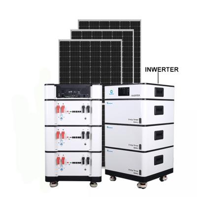 中国 積み重ねられたリチウム電池の家のインバーター、インバーターが付いている統合太陽電池 販売のため