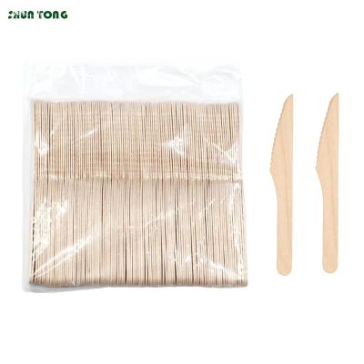 China 165mm Birch Disposable Wooden Knife And Forks Biodegradable for sale
