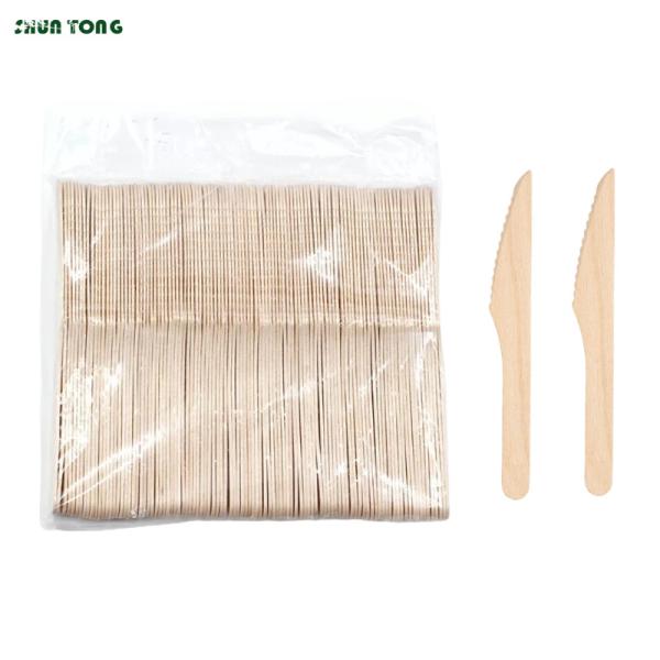 Quality 165mm Birch Disposable Wooden Knife And Forks Biodegradable for sale