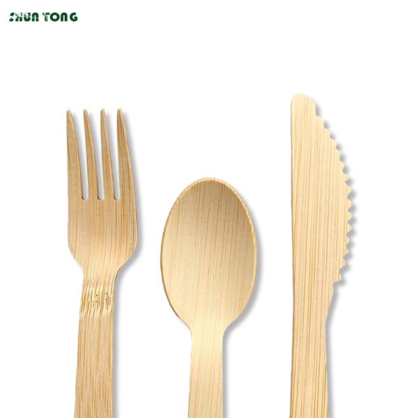 Quality 170mm Catering Biodegradable Disposable Bamboo Tableware Cutlery Smooth Bulk for sale