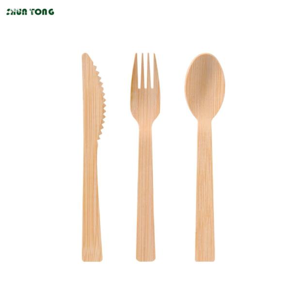 Quality 170mm Catering Biodegradable Disposable Bamboo Tableware Cutlery Smooth Bulk for sale