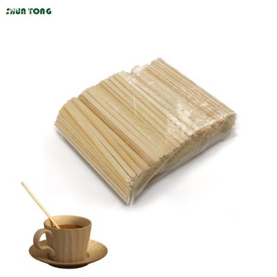 China Disposable Coffee Bamboo Stirrer Sticks With Round Flat Head Bulk Packing for sale