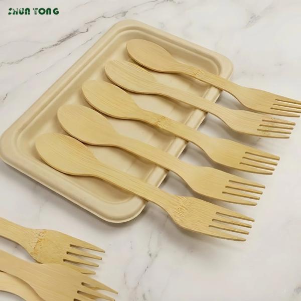 Quality Smooth Dual Ended Bamboo Spork Bulk Flatware 170mm ODM for sale