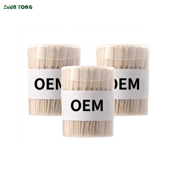 Quality OEM Disposable Bamboo Tableware Double Prong Fruit Forks For Catering & Events for sale