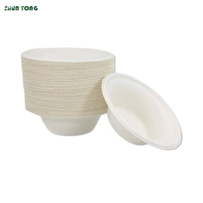 China 12oz Disposable Compostable Sugarcane Bagasse Bowl Soup Salad Container for sale
