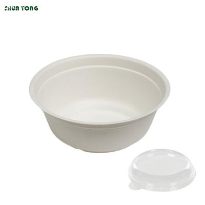 China 30oz Compostable Bagasse Salad Bowl Heavy Duty For Soup Poke Custom for sale