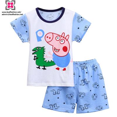 China Wholesale Custom kids Boy Print Cotton Short Sleeve Clothing Set/ Home Wear for Summer for sale