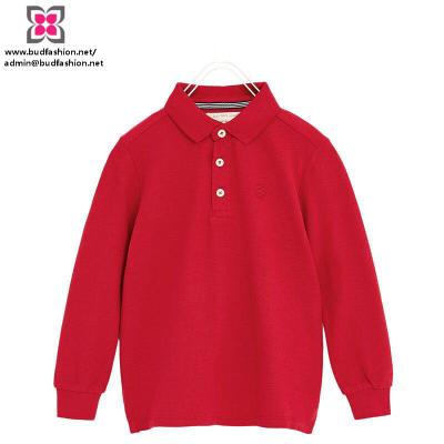 China Wholesale Custom Kid Boy Cotton Print Long Sleeve Polo Shirt for sale
