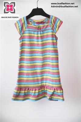 China Wholesale Custom Kid Girl Beautiful Cotton Jersey Stripe Sleeveless Dress for sale
