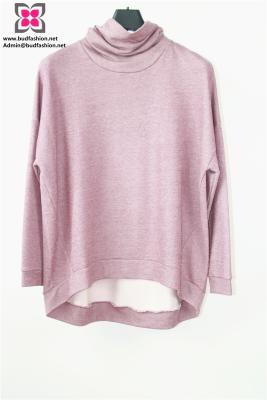 China Wholesale Custom Women French Terry Polyester Long Sleeve Turtle Pullover for sale