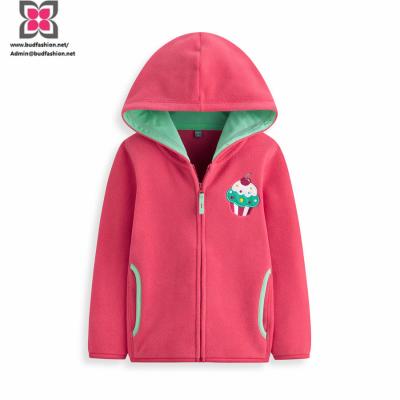 China Wholesale Custom Kids Girl Polar Fleece Hooded Beautiful Jacket for Winter for sale