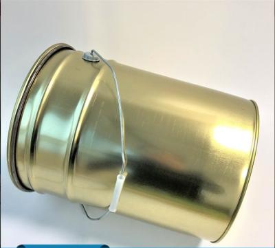 Cina Barattolo di verniciatura in metallo oro da 5 galloni con coperchio a leva per vernici a base d'acqua in vendita
