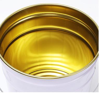 Cina 5 galloni di metallo bianco in latta con rivestimento in oro in vendita