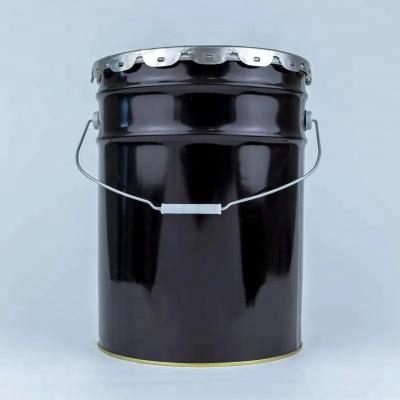 中国 黒い金属塗料のバケツと蓋 5ガロン 防腐プラスチック内膜と花のエッジ蓋 販売のため