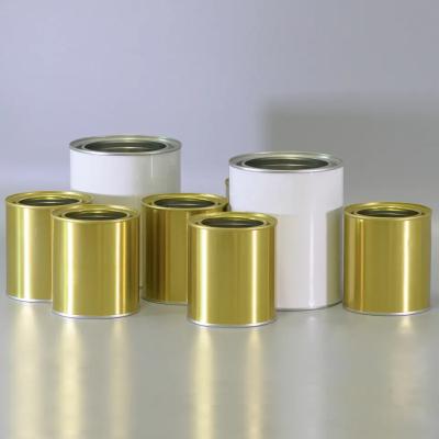 China 1L 4L Mini Empty Round Metal Painting Tin Cans With Plain Lid for sale