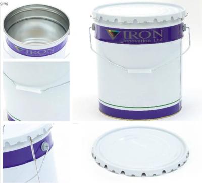 China Steel Open Head Printed Metal Pail Bucket 18L With Curly Edge Lids UN Approves for sale