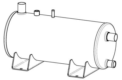 China Fuel Cell Tail Drain Tank 5L 304 Stainless Steel Integrated Muffler Optional Level Sensor for sale