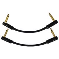 China Thin Guitar Patch Cables 2 Pcs Pack 6.35mm Angled Plug Instrument Cable for sale