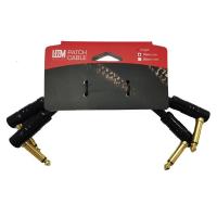 China Thin Guitar Patch Cables 2 Pcs Pack 6.35mm Angled Plug Instrument Cable for sale