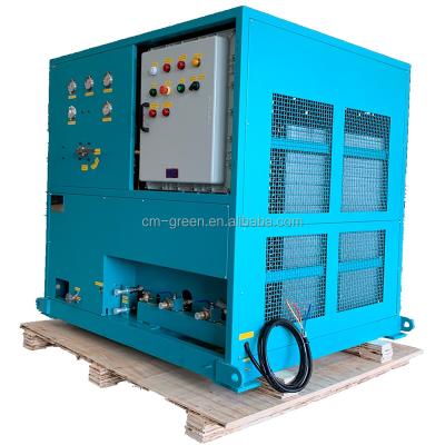 China 25HP Oil Less Refrigerant ISO Tank Recovery System Ac Vapor Recovery Gas Charging Machine Fast Speed Recovery Equipment for sale