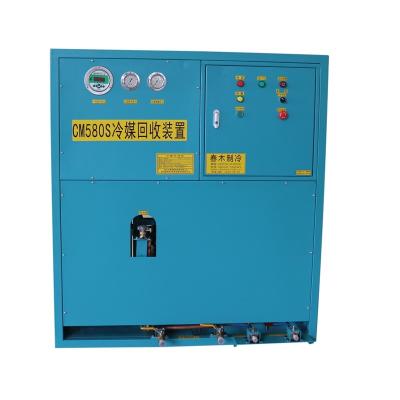 China velocidad rápida 25HP aceite menos residuos de reciclaje de refrigerante máquina de recuperación de aire acondicionado frigorífico línea de desmontaje unidad de recuperación en venta