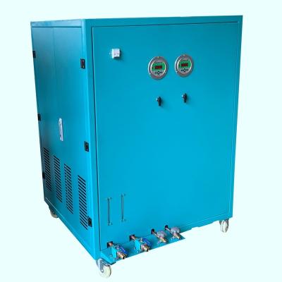 China velocidad rápida 25HP aceite menos residuos de reciclaje de refrigerante máquina de recuperación de aire acondicionado frigorífico línea de desmontaje unidad de recuperación en venta
