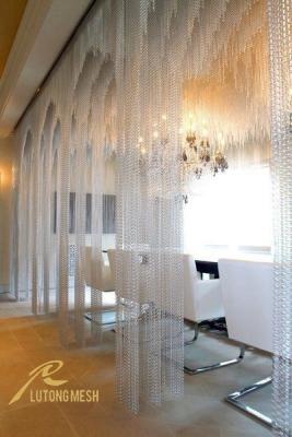 China New designed Metal Material Plated Stunning Silver Metal ball Bead Chain Room Divider for sale