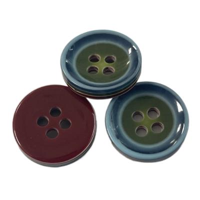 China Fancy Eight Layers Colorful 4 Hole Plastic Buttons In 28L For Garment Accessories DIY for sale