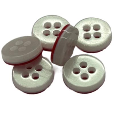 China Plastic Three Layers 4 Hole Shirt Buttons Double Flat Four Hole In 16L For Garment Accessories And Shirt for sale