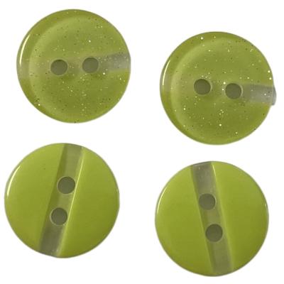 Cina Bottoni di camicia di plastica del foro di effetto due di scintillio con la scanalatura del fondo del gesso in 22L in vendita