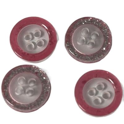Cina Bottoni di camicia trasparenti con scintillio rosa Rim Use On Shirt Blounes in vendita