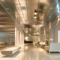 China Flat Panel Fire-Resistant Stainless Steel Ceiling 304 0.5-3.0mm Matte Finish for sale