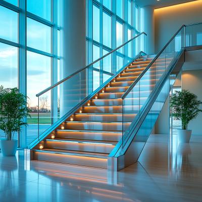 China Strong Stainless Steel Handrails with 12mm Side Steel Thickness for Glass Railings for sale