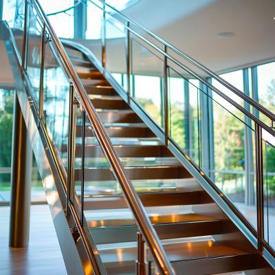 China Elegant Stainless Steel Handrails with 870mm Balustrade Height for Glass Staircases for sale