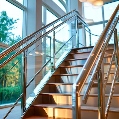 China Heavy-Duty Stainless Steel Handrails with Flat Saddle Design for Glass Fencing for sale