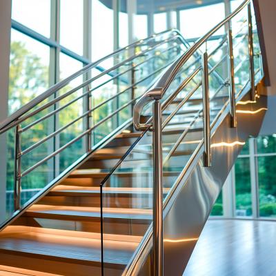 China Modern Stainless Steel Handrails with Polished Finish for Glass Railings for sale
