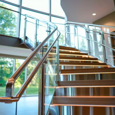 China High-Strength Stainless Steel Handrails with 12mm Side Thickness for Glass Railings for sale