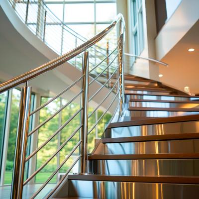 China Smooth PSS Stainless Steel Handrails with Crystal Accents for Glass Fencing for sale