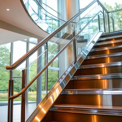China Stylish Stainless Steel Handrails with Crystal Accents for Glass Railing Systems for sale