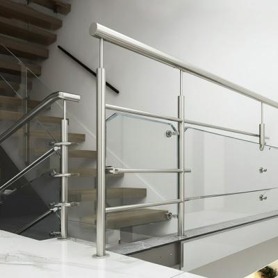 China Rust-Proof 304 Stainless Steel Handrails with Flat Saddle for Glass Railings for sale