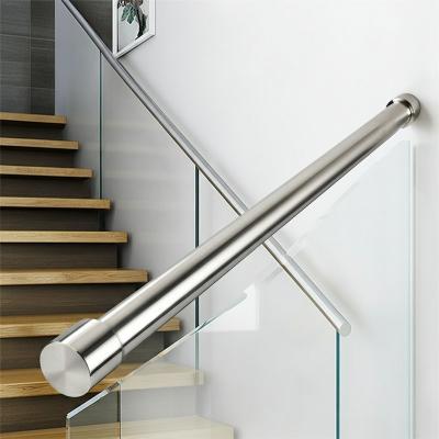 China Rust-Proof 304 Stainless Steel Handrails with Flat Saddle for Glass Railings for sale