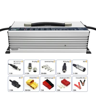 Cina 72v23a 28a auto car Lifepo4 35a lithium ion lead acid 24v 36v 48v 60v electric forklift battery charger in vendita