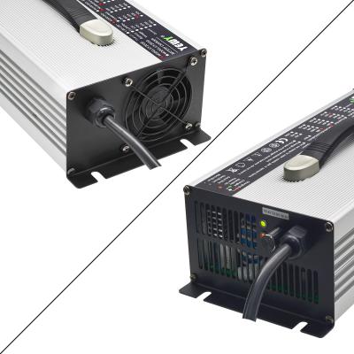 China 12S 13S 14S 50.4V 54.6V 58.8V 25A 30A lithium ion gel lipo 48v 30a AGV forklift adjustable voltage battery charger for sale