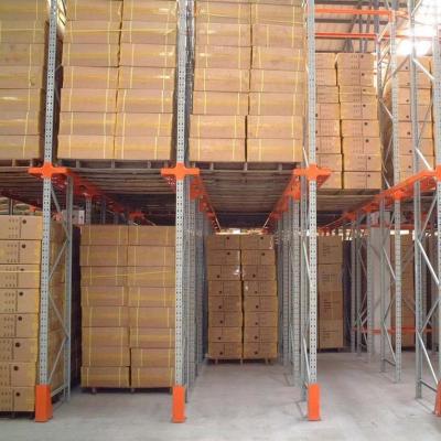 China High Load Capacity Drive-In Pallet Racking, Space-Saving, Durable, 5-Level Steel Through Racking for Warehouses, Competitive Price for sale