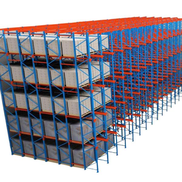 Quality Industrial 5-Level Drive-In Pallet Racking, High Load-Bearing Through-Type Storage Racking with Powder Coating for Warehouse for sale