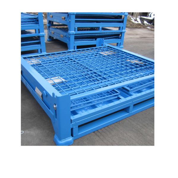 Quality Foldable Metal Storage Bin from Chinese Manufacturer, Stackable Mesh Container for Warehouse Goods and Storage Equipment for sale