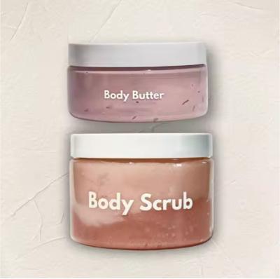 China Wholesale Skincare Empty Body Scrub PET Jar Container Clear Round Plastic Body Scrub Jars With Lids for sale