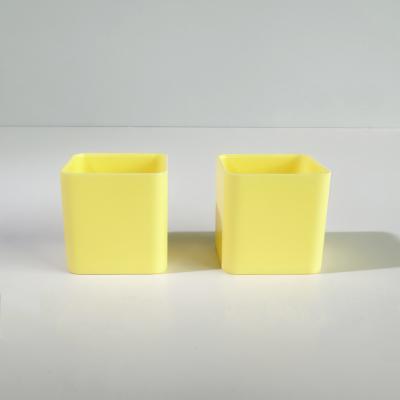 China Custom Logo 45ml Square Disposable Plastic PP Cups with Aluminum Foil Lid for Food Packaging for sale