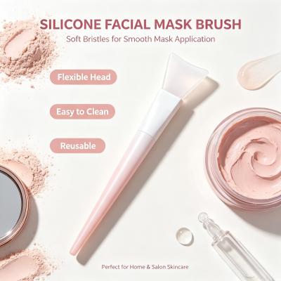 China Soft Silicone Face Mask Applicator Brush Silicone Handle Skincare Cream Reusable Cosmetic Spatula Facial Mask Mixing Applying for sale